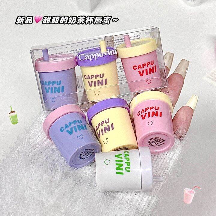 CAPPUVINI ลิปบาล์มบำรุงปาก ลิปกระปุก 3 ชิ้น | Lazada.co.th