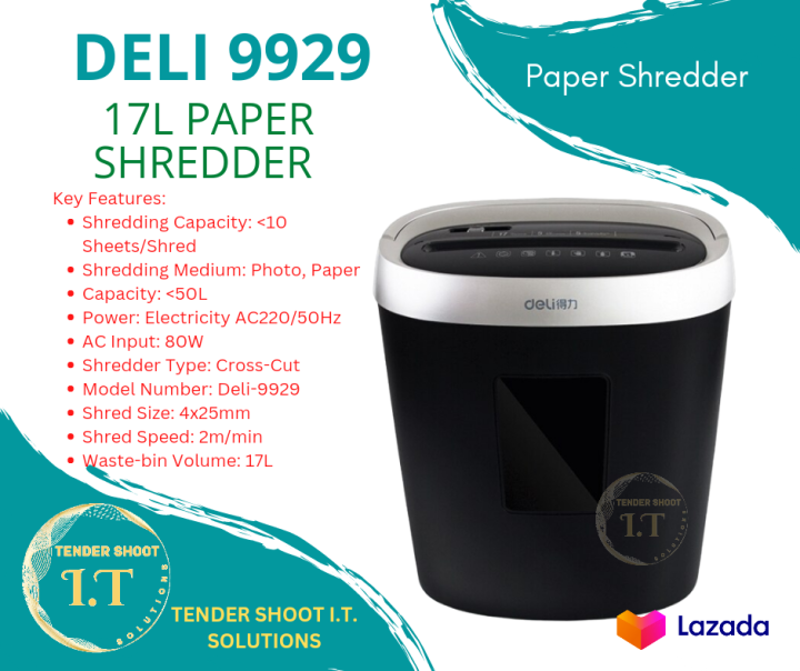 Brand New! Original! DELI 9929 Electric shredder Paper Shredder BLACK ...