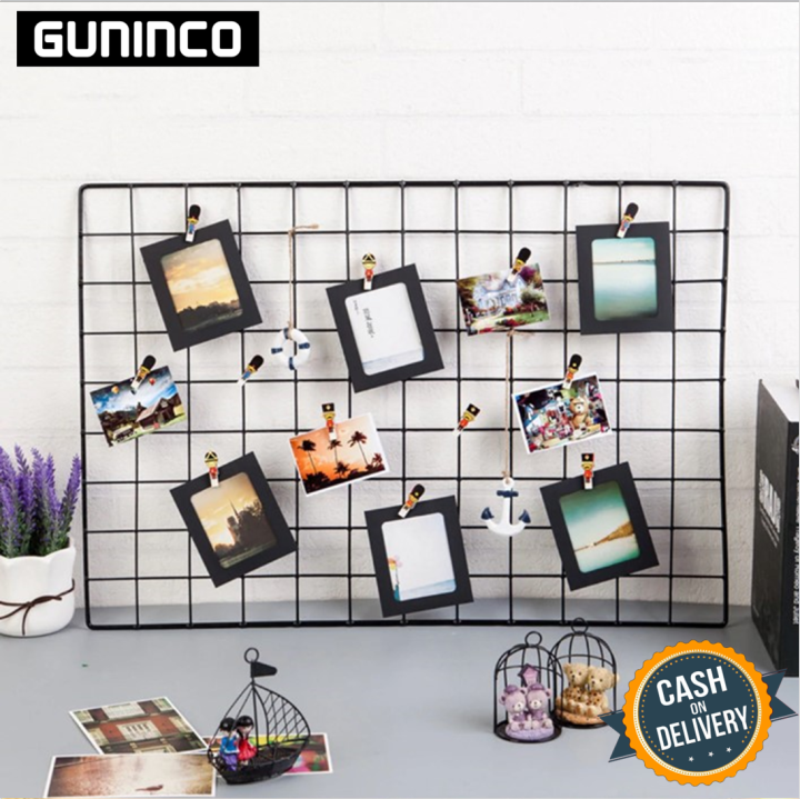 HIJANG Hiasan Dinding Putih Grid Wire Wall Mesh DIY Frame Vintage ...
