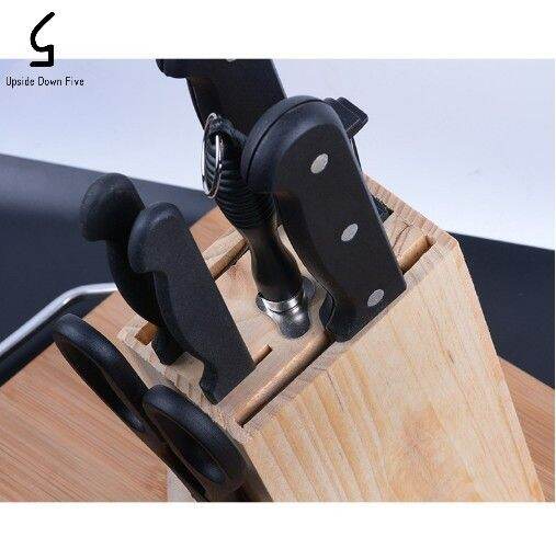 [UF]8pcs set Stainless Steel Kitchen Knife Set With Wood Stand | Lazada PH