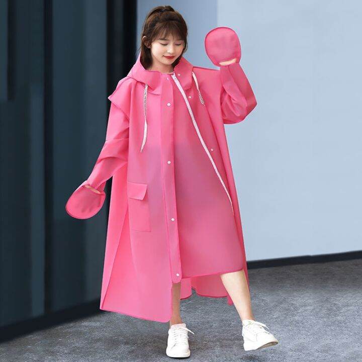 【fried chicken】Fashion Outdoor Rain Coat Women Covered Transparent EVA ...