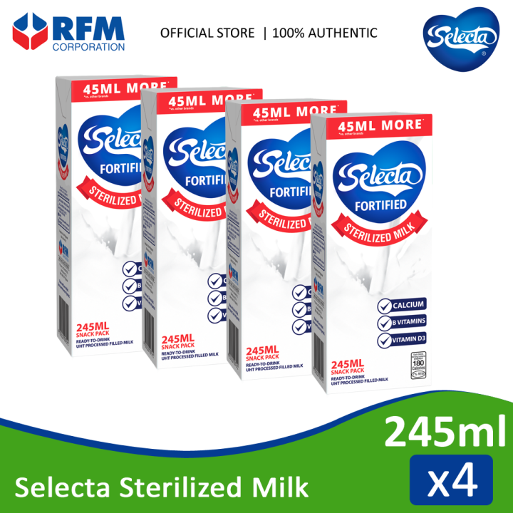 Selecta Sterilized Milk 245ml - Set of 4s | Lazada PH