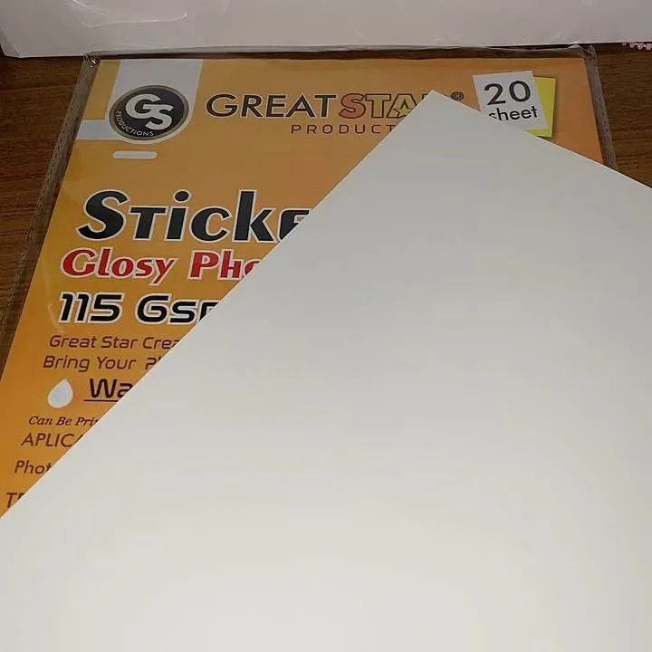 Sticker Glosy 115 Gsm / Sticker Photo Paper UK A4 Isi 20 Lembar ...