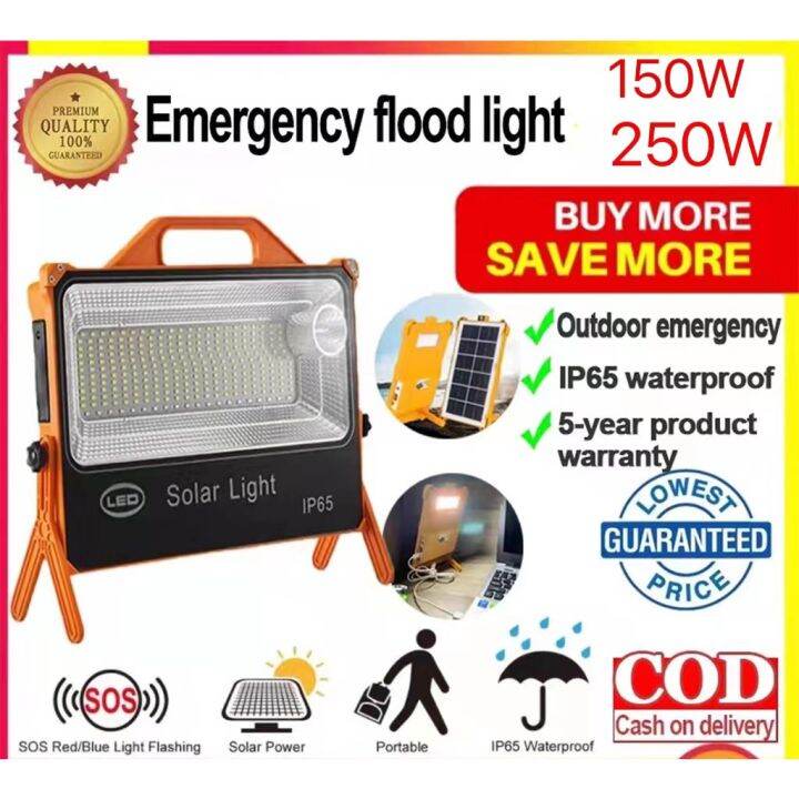 Solar Light 80W 150W And 250W LED Emergency Light Waterproof Flashlight ...