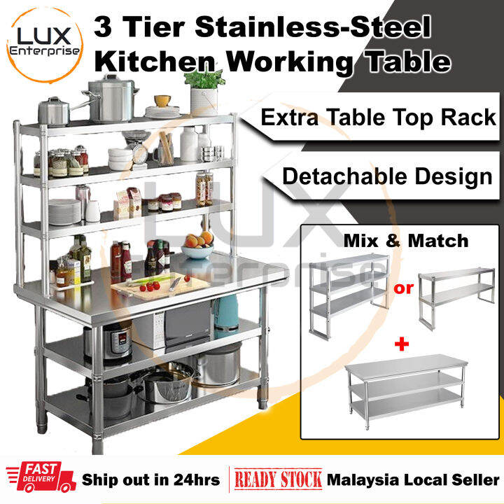 🔥READY STOCK🔥Ship in 24Hrs🔥 𝟑 𝐓𝐢𝐞𝐫 Stainless Steel Kitchen Working ...