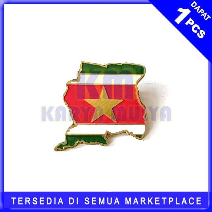 Pin Bendera Suriname Lencana Pin Bros Bendera Negara Suriname Pin Flag ...