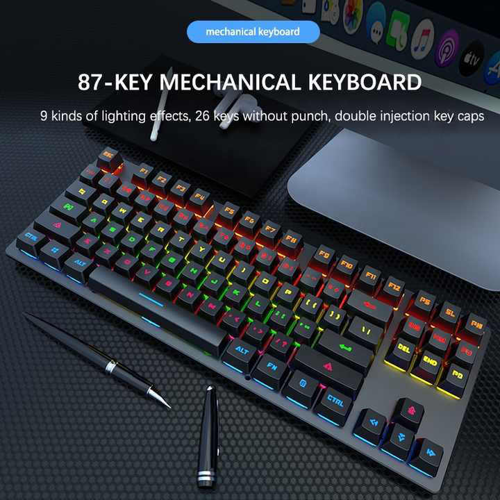 K550 Black Wired Gaming Keyboard RGB Backlight Gaming Mechanical ...