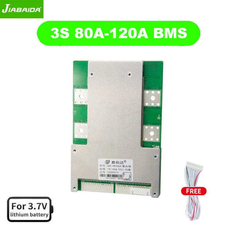 บอร์ด BMS JBD 3S 12V 18650 Lifepo4สมดุล BMS 80A 100A 120A รถยนต์ไฟฟ้า ...