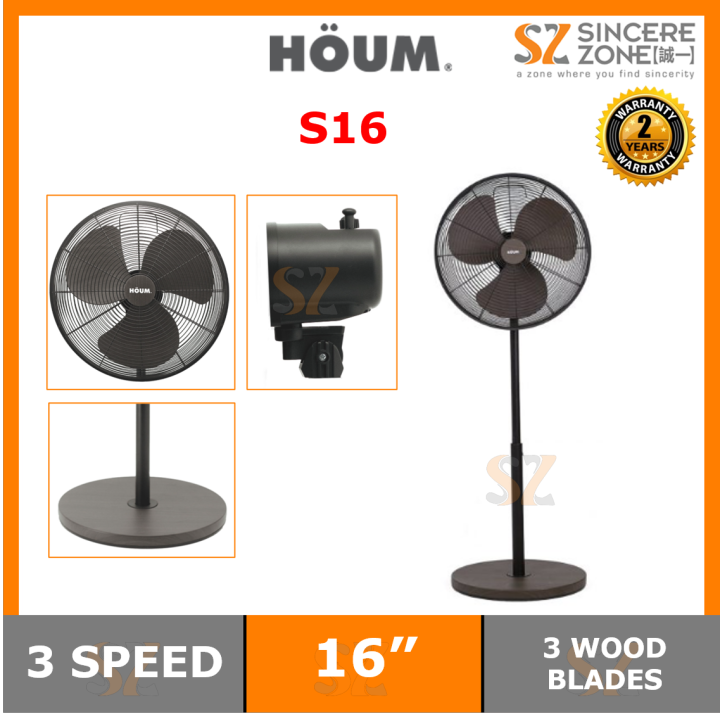 Houm S16 Vintage Stand Fan 3 Blades 16" 16 Inch 3 Speed S-Series ...