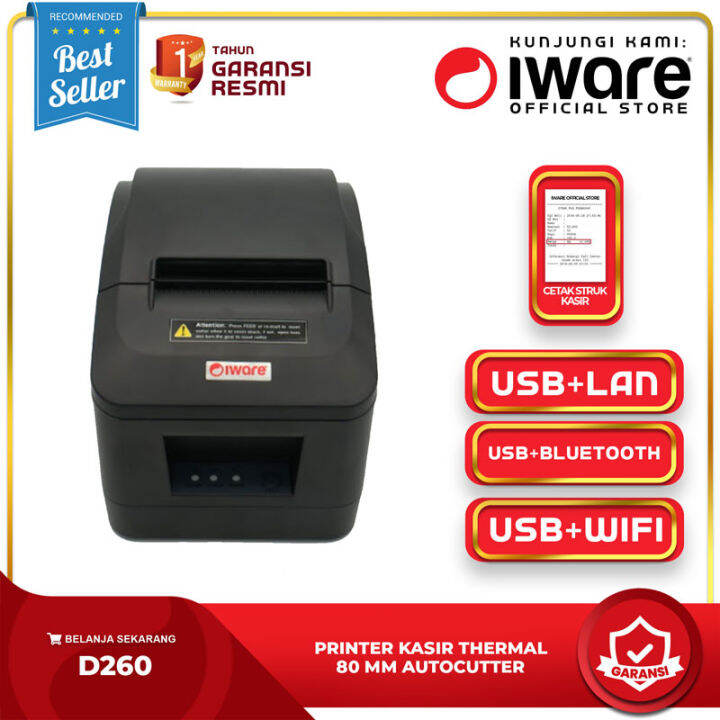 Iware Printer Struk Kasir Thermal Iware Ds260 80Mm Usb Atau Bluetooth Atau Wifi Atau Lan ...