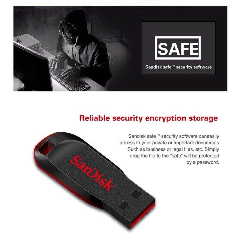 แฟลชไดร์ฟ SANDISK Flash Drive CRUZER BLADE USB 2.0 (SDCZ 50 - B 35) 8GB ...