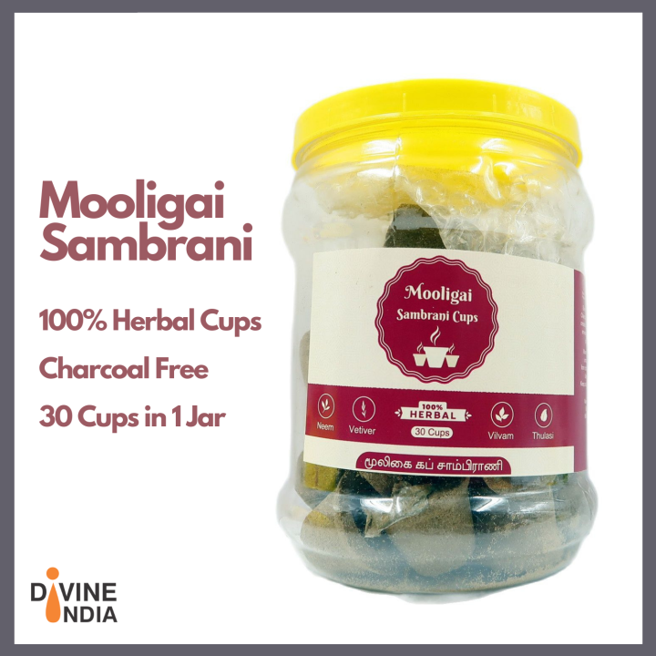Premium Mooligai Sambrani - Herbal Sambrani - 30 Cups - Home Fragrance ...