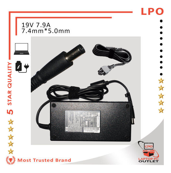LPO Laptop Charger Adapter HP 19V 7.9A 150W Circle Pin 7.4mm x 5.0mm | Lazada PH