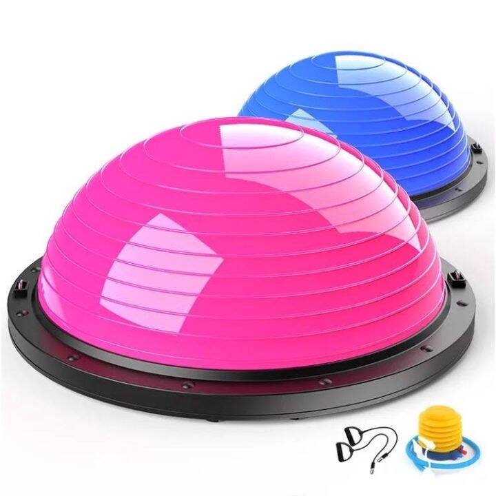 บอลเล่นโยคะ 46cm.บอลโยคะ มีเชือก สมดุลร่างกาย บอลโยคะครึ่งซีก โบซูบอล ...