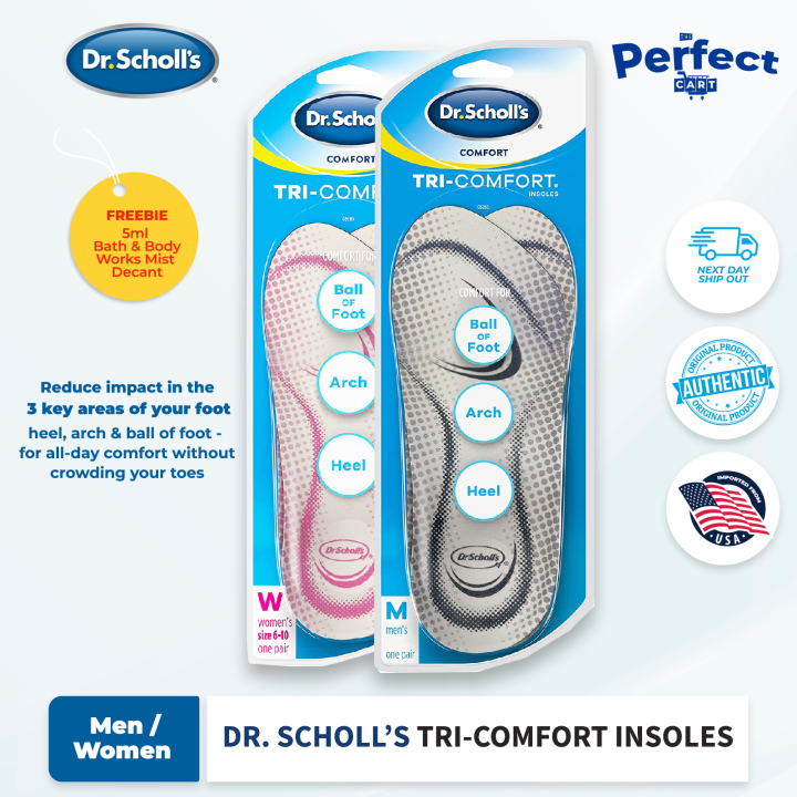 Dr. Scholl's Tri-Comfort Insoles - for Heel, Arch Support and Ball of Foot (Men/Women) | Lazada PH