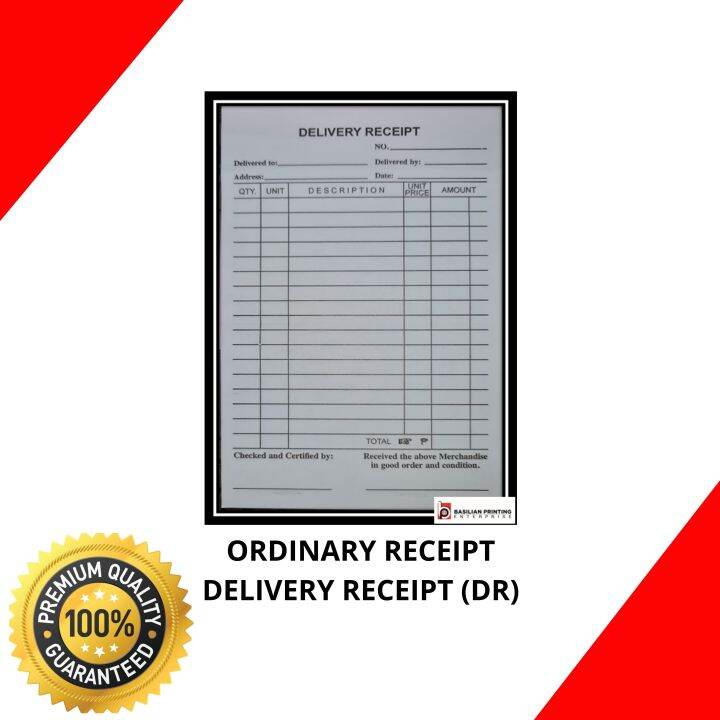 Ordinary Receipt | Delivery Receipt (DR) Small | Duplicate | Bulk ...