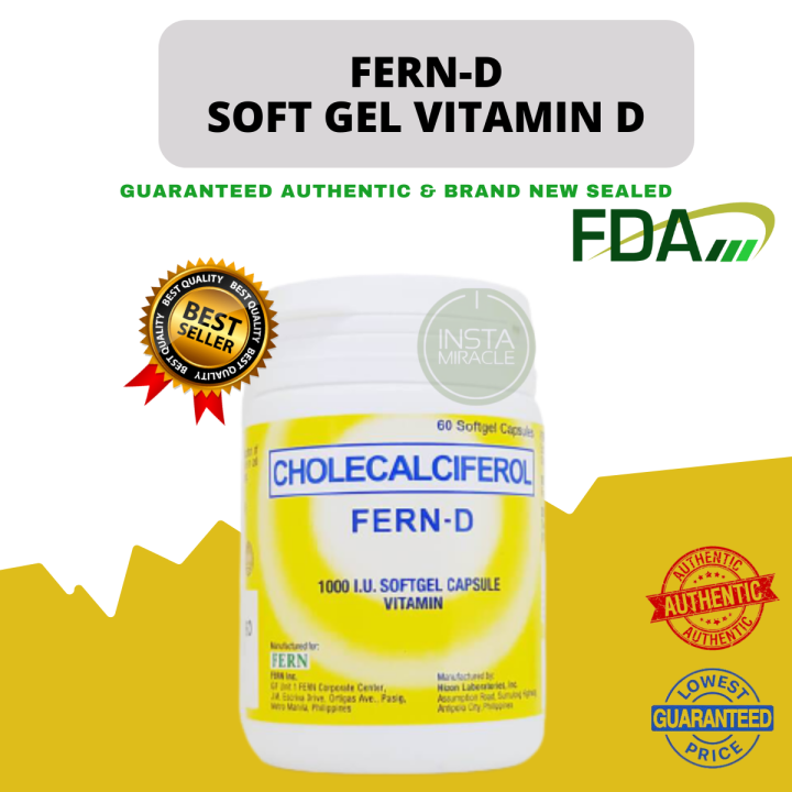 100% AUTHENTIC AND BEST SELLER FERN-D 60 SOFTGELS VITAMIN D | Insta Miracle | Lazada PH