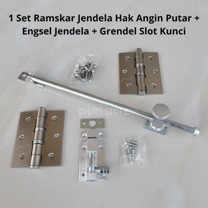 [Paket 1 Set] Ramskar Lamskar Penahan Jendela Rumah Hak Angin Putar ...