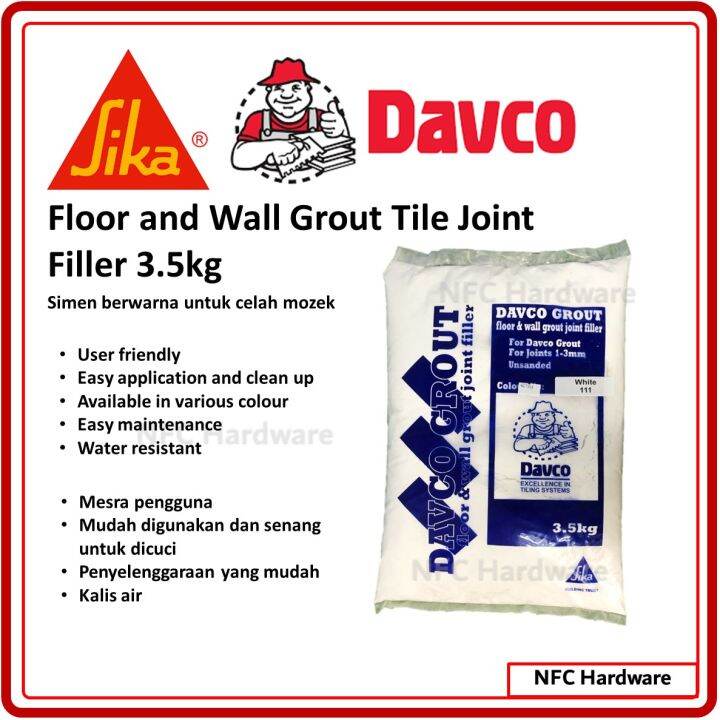 SIKA Davco Floor and Wall Grout Tile Joint Filler 3.5kg | Lazada