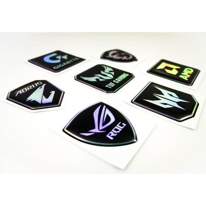 ROG, AORUS, TUF, MSI, PREDATOR, GIGABYTE, AMD logo gel type embossed ...