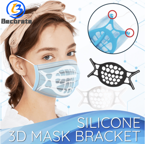 BECORATE 3D Face Bracket Silicone Face Mask Bracket Reusable Inner ...