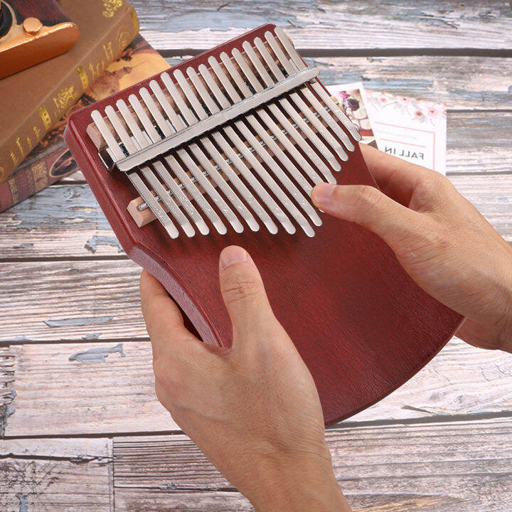 17-Key Mahogany Veneer Kalimba Thumb Piano Professional Mbira Sanza ...