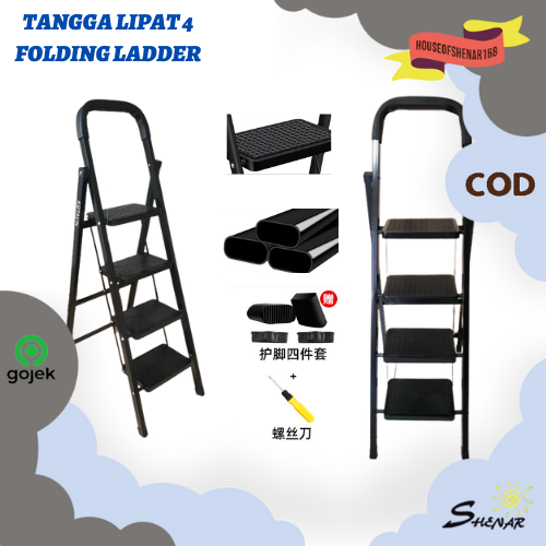 QUATRO PENTA 4 TINGKAT 5 TINGKAT TANGGA LIPAT HITAM/ TANGGA KUAT KOKOH ...