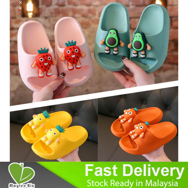 Korean Cartoon Fruit Design Unisex PVC Light Non-slip selipar Lady ...