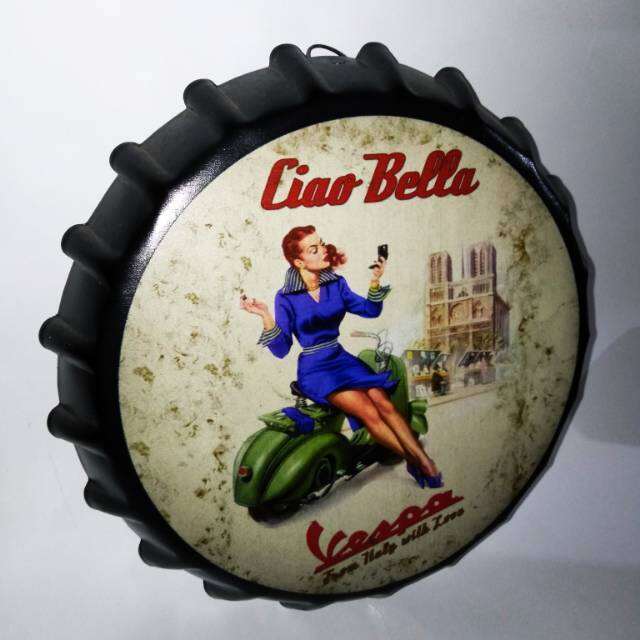 Hiasan dinding bentuk tutup botol Vespa | Lazada Indonesia