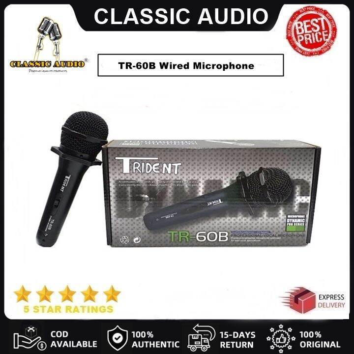Trident TR-60B By Classic Audio Wired Microphone - Heavy Duty Stereo ...
