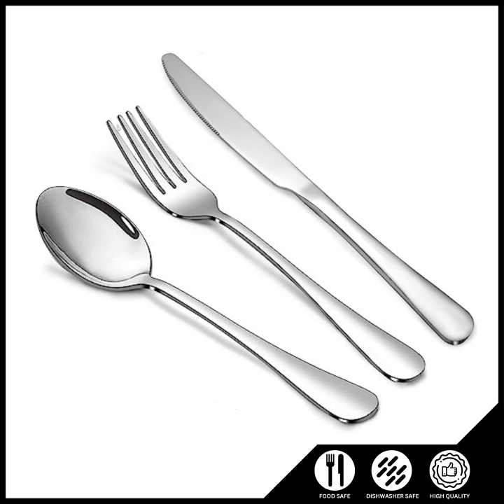 Heavy Duty Makapal Dinner Spoon Fork Knife | High Quality Cutlery Thick ...
