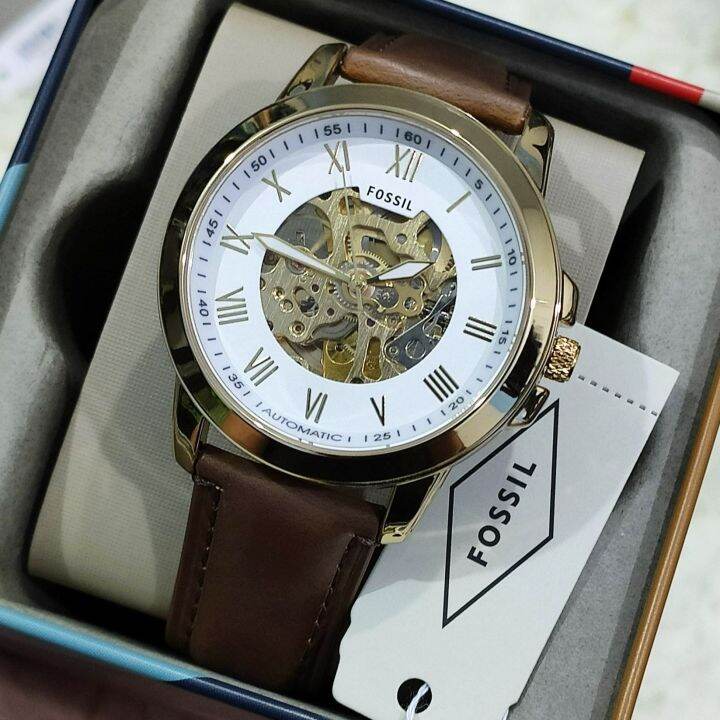 Original Leather Fossil Me3099 Grant Fully Automatic Skeleton Japan
