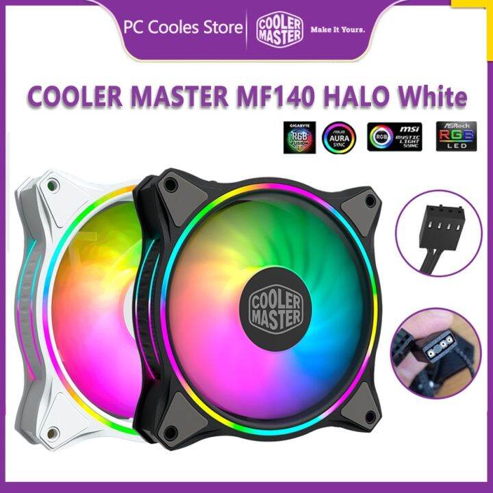 Cooler Master MF140 HALO ARGB 14cm RGB 5V/3PIN Computer Case Quiet PWM ...