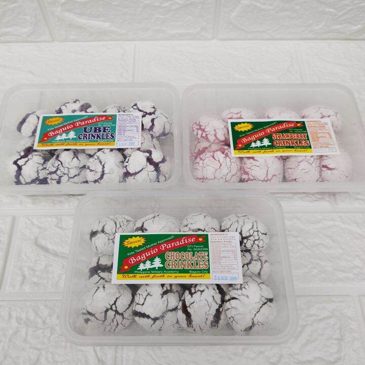 Baguio Paradise Crinkles, Choco, Strawberry & Ube Flavor, Baguio ...