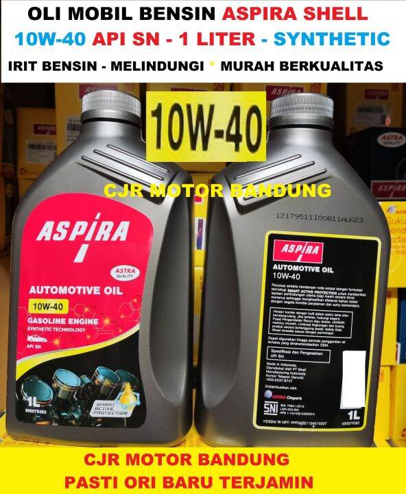 OLI MESIN SHELL ASPIRA 10w 40 1L OLI MOBIL BENSIN SEMUA CC IRIT BENSIN ...