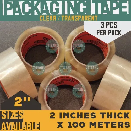 3 PCS - Packaging Tape / Tapes - Clear (2 inches x 100 meters) | Lazada PH
