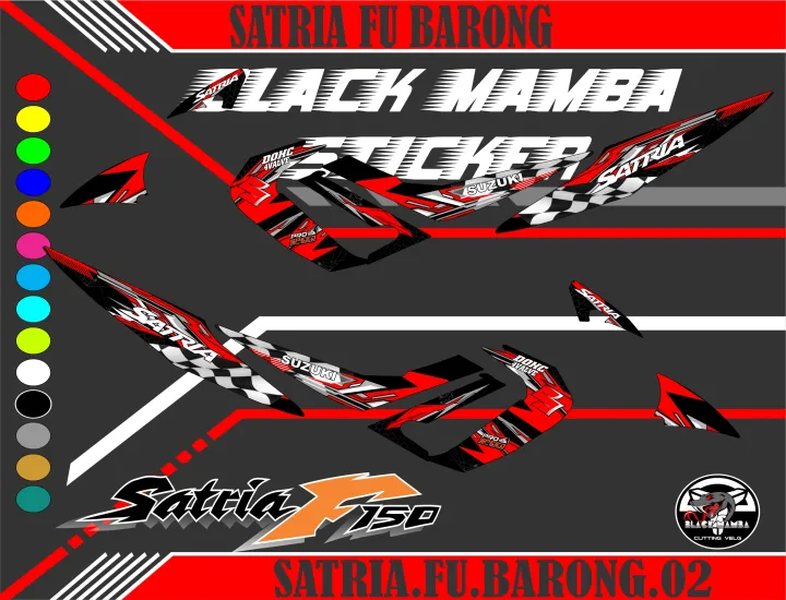 (C0D)STRIPING STICKER SATRIA FU BARONG STICKER LIS LIST SUZUKI SATRIA ...