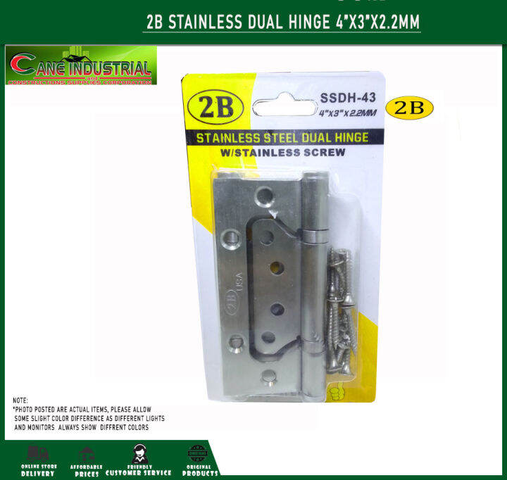 2B Stainless Steel Dual Hinges 4"x3"x2.2mm | Lazada PH