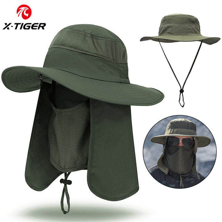X-TIGER Sun Caps Flap Hats 360° Solar Protection Removable Neck&Face ...