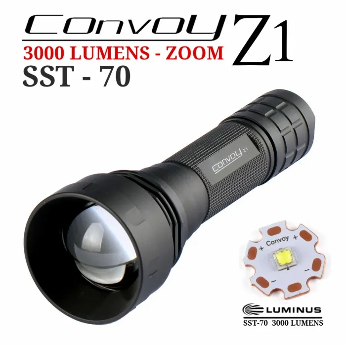 CONVOY Z1 LUMINUS SST70 SST-70 SENTER LED ZOOM 21700 3000 LUMENS ...