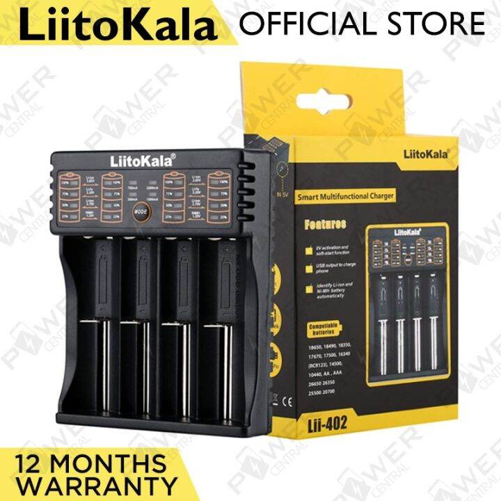 LiitoKala Lii-402 Smart Universal Lithium Li-ion Battery Charger 18650 ...