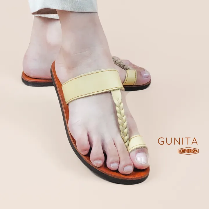 Leatherista Lokal Gunita (Leather One Finger Slippers for Women ...