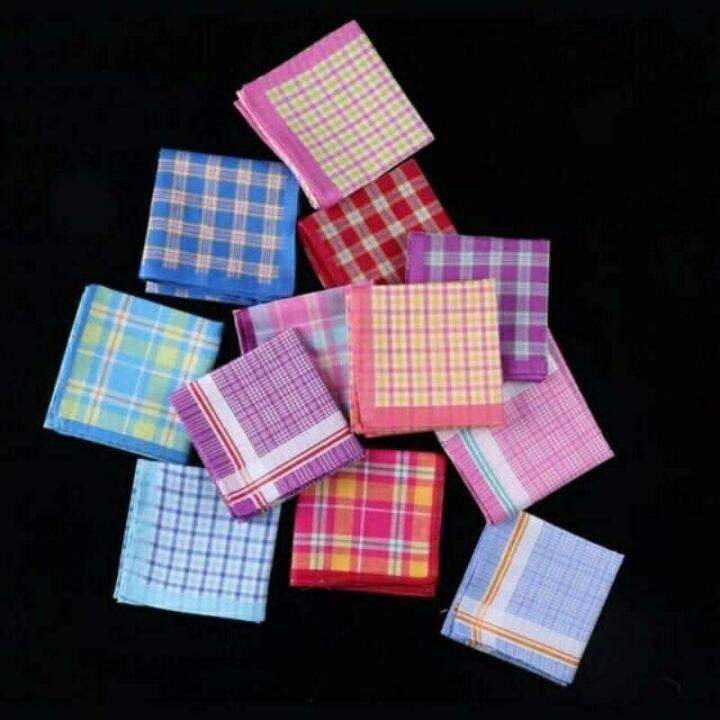 6pcs/12pcs Random Women Fashion Handkerchief Cotton Assorted Color Per ...