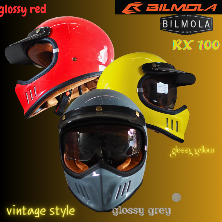 หมวกกันน็อคทรงวิบากคลาสสิก,วินเทจBilmola RX100 มีแว่นกันแดดในตัว รองรับ ...