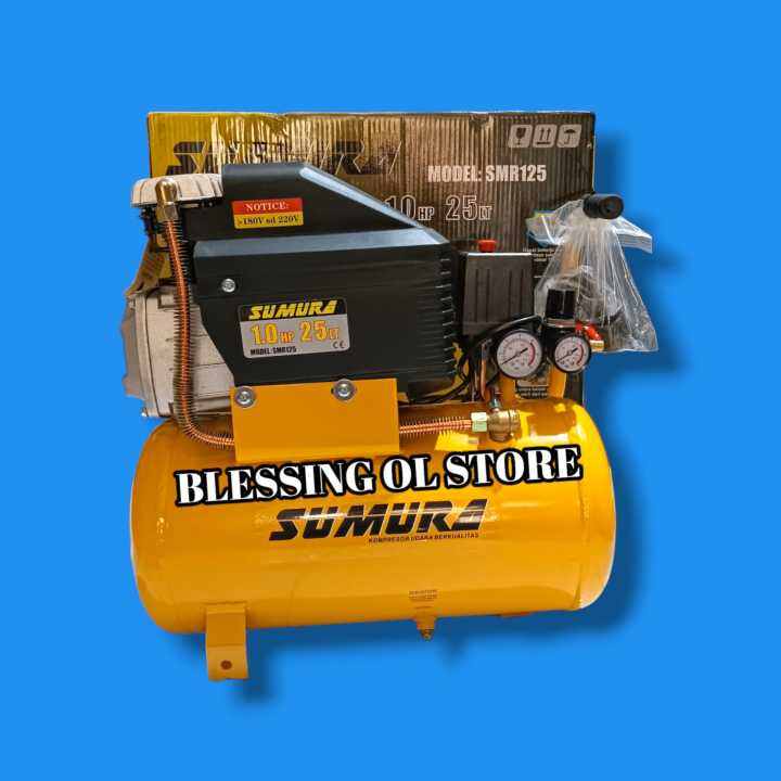Kompresor Angin Sumura 1 HP (1 PK) Portable Air Compressor 25 Liter ...