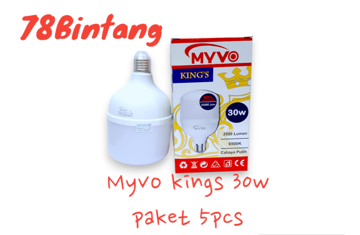 Lampu led Myvo kings 30w paket 5pcs - bolam myvo king 30w - lampu ...