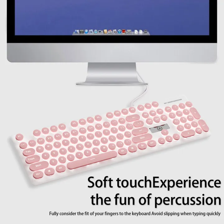 BolehDeals V8 Round Keycaps Gaming Wired Keyboard Mouse for PC Desktop ...