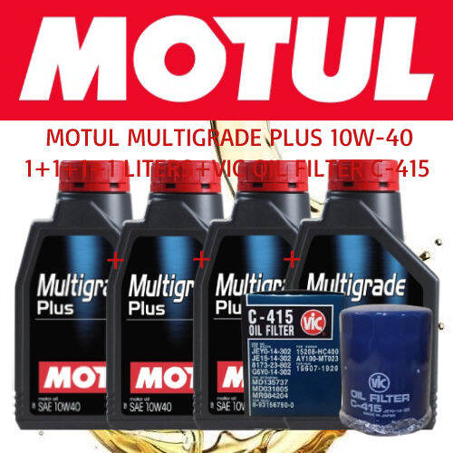 MOTUL MULTIGRADE PLUS MOTOR OIL SAE 10W-40 4 LITERS + VIC OIL FILTER C ...