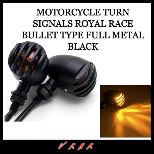 Motorcycle Turn Signals Royal Race Bullet Type Full Metal Black | Lazada PH