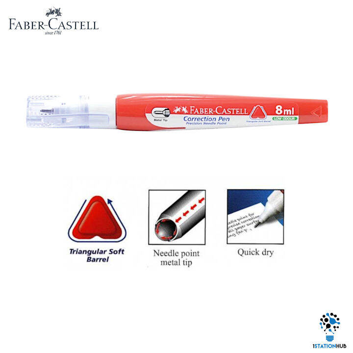 Faber Castell Correction Pen 8ml | White Out Liquid Paper Corrector ...